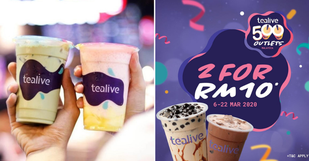 Get 2 Beverages At Tealive For Only RM10 From 6th to 22nd March 2020 ...
