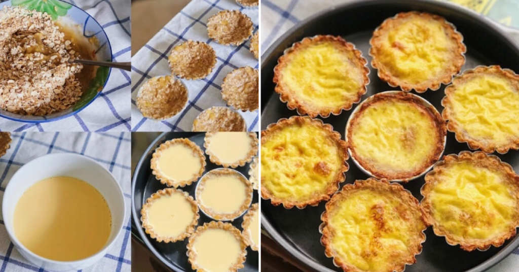 Here's How To Make Creamy Oat Crusted Egg Tart Using Only 4 Ingredients ...