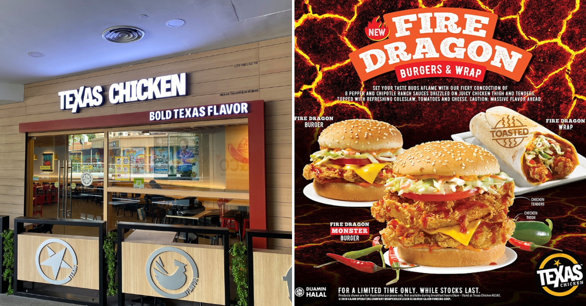 Texas Chicken Releases New Fire Dragon Burgers & Wrap Made With 8 ...