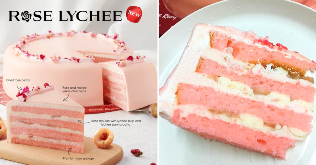 Secret Recipe Dropped Elegant Rose Lychee Cake Infused With Lychee Pulp ...